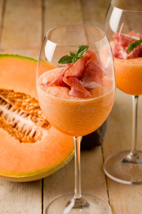 Melon Cocktail With Fresh Melon Slices Stock Image - Image of drink ...