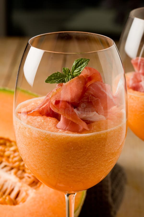Melon Cocktail With Fresh Melon Slices Stock Image - Image of drink ...