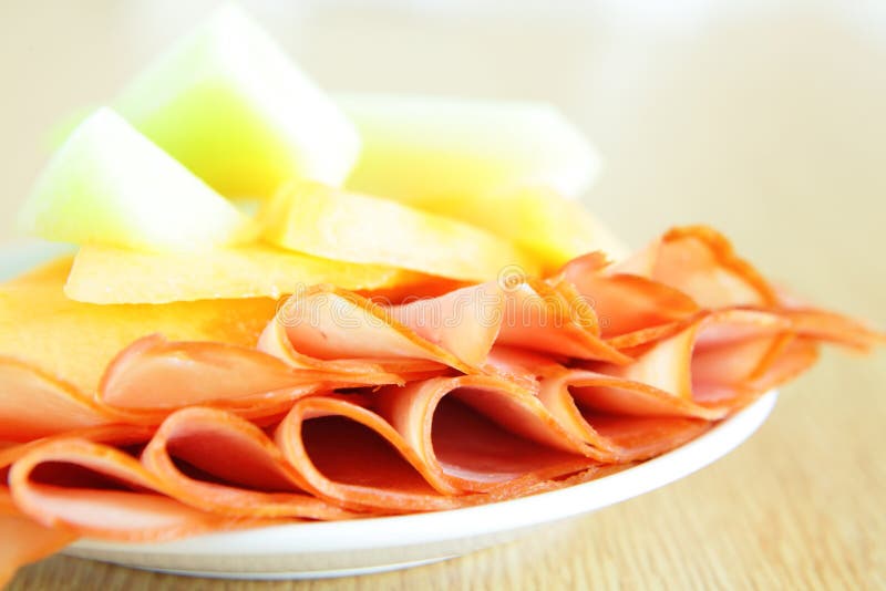 Ham and melon stock photo. Image of closeup, diet, meal - 39837042