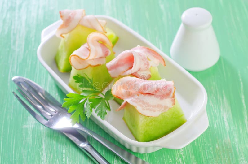 Ham and melon stock image. Image of gourmet, focus, eating - 33586611