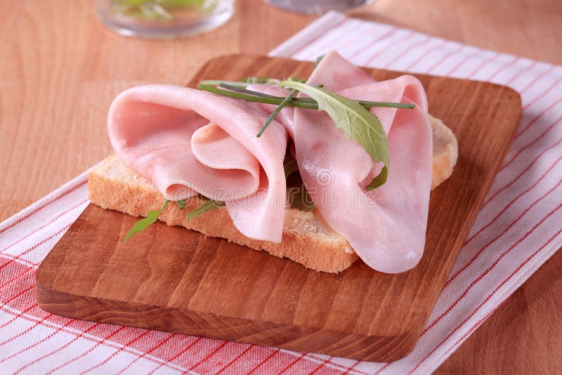 Ham open sandwich stock photo. Image of cutting, appetizer - 14338958