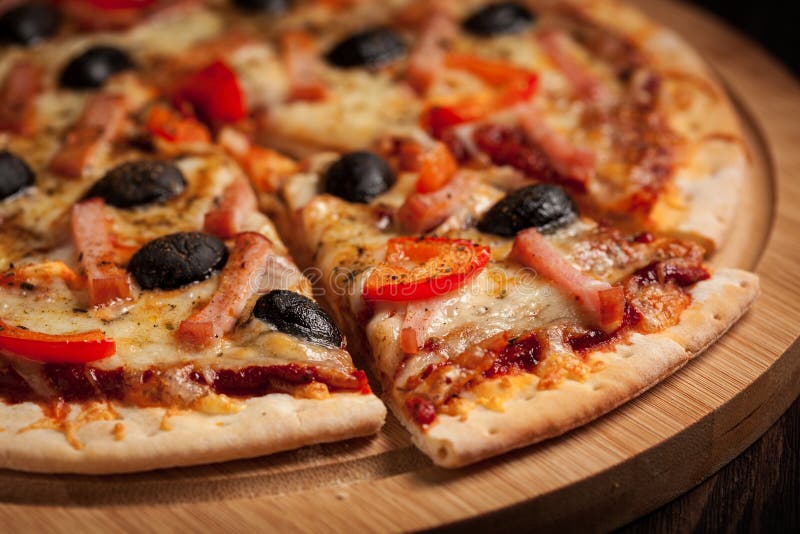 Ham pizza stock photo. Image of bake, sauce, sauces, spice - 49531076