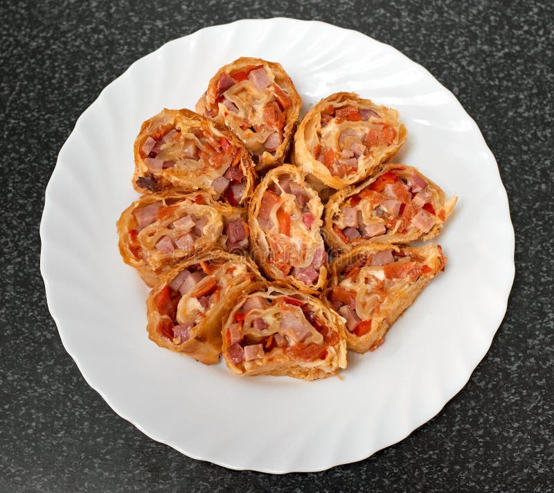 Ham in puff pastry stock image. Image of snack, cuisine - 223582205