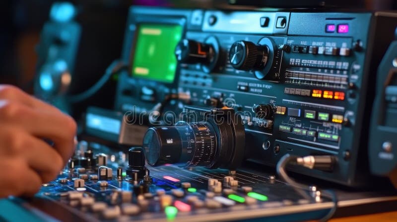 Ham Radio Operator in Snowy Winter Landscape Using Communication Device ...