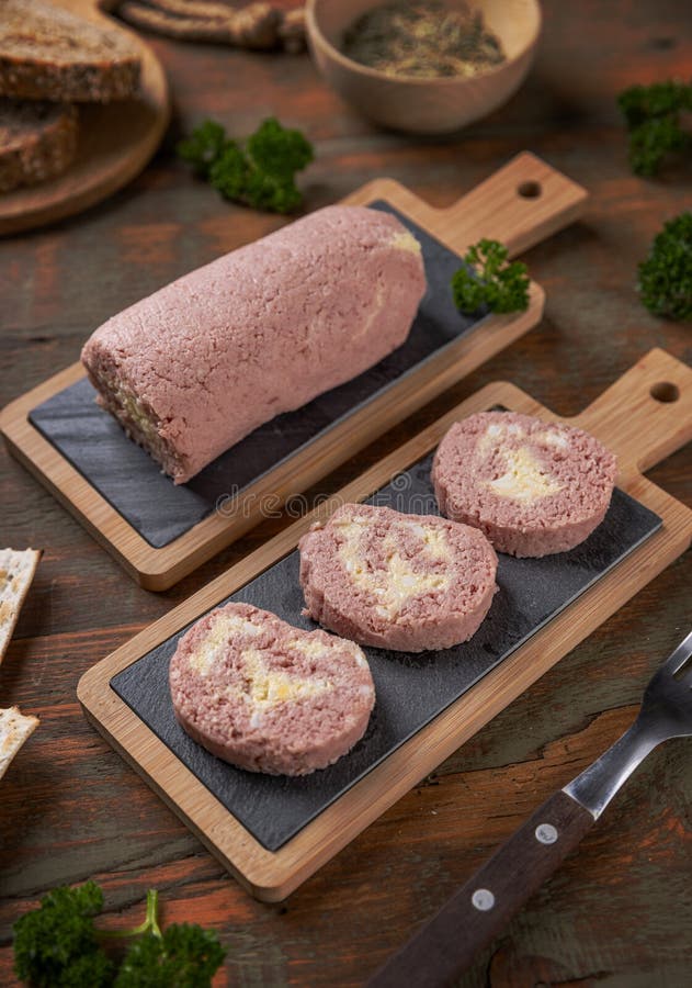 Ham Roll with Egg Filling Sliced Stock Photo - Image of appetizer ...