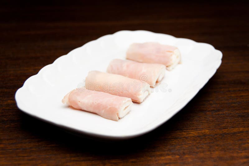 Ham rolls with cheese stock photo. Image of lunch, cheese - 26573430