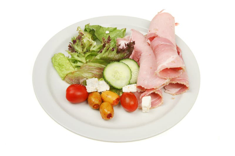 Ham salad on a plate stock photo. Image of salad, meat - 12258094