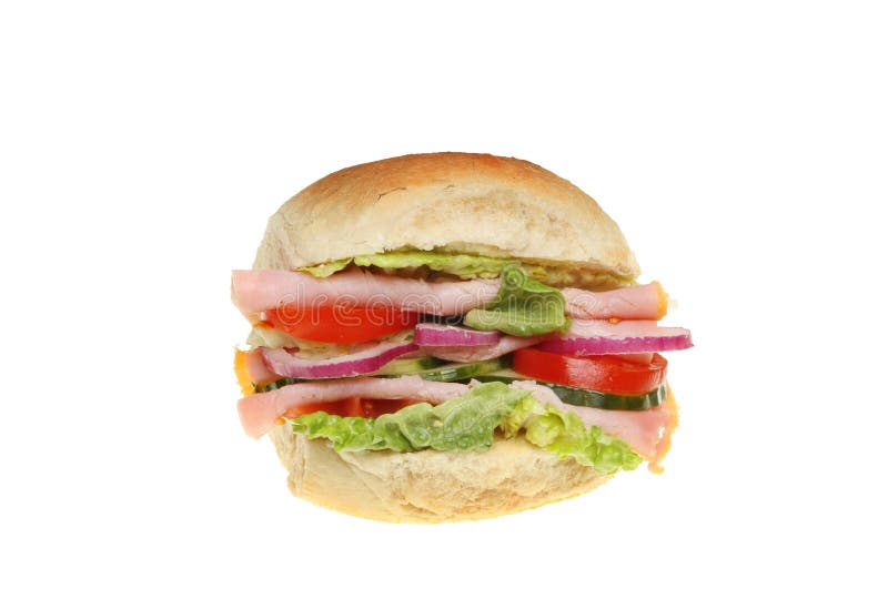 Ham salad roll stock photo. Image of meat, cucumber, snack - 23721500
