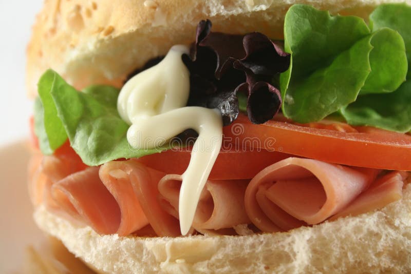Ham salad roll stock image. Image of restaurant, seeds - 134361
