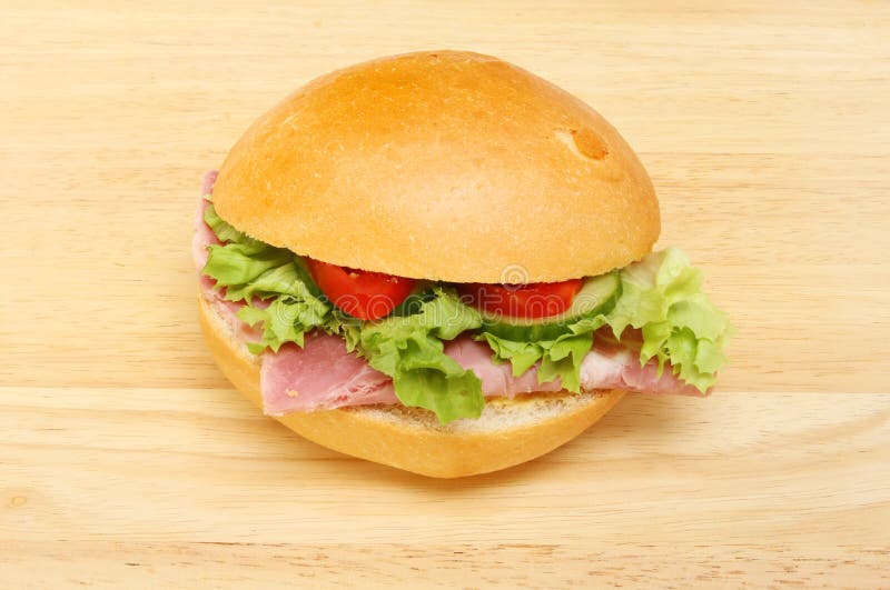 Ham salad roll stock image. Image of tomato, bread, food - 68533965