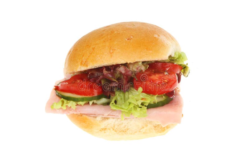 Ham salad roll stock photo. Image of isolated, bread - 95907192