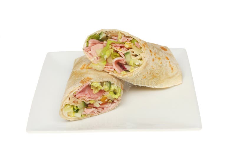 Ham and salad wraps stock photo. Image of wrap, lunch - 123408482