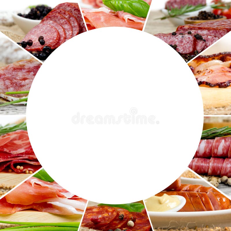 Ham and Salami Mix stock image. Image of cured, meat - 65653959