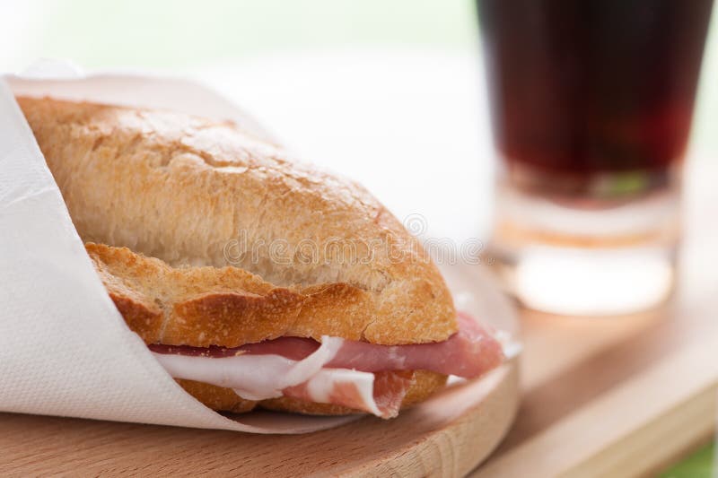 Long sandwich with ham stock image. Image of long, delicious - 30599279