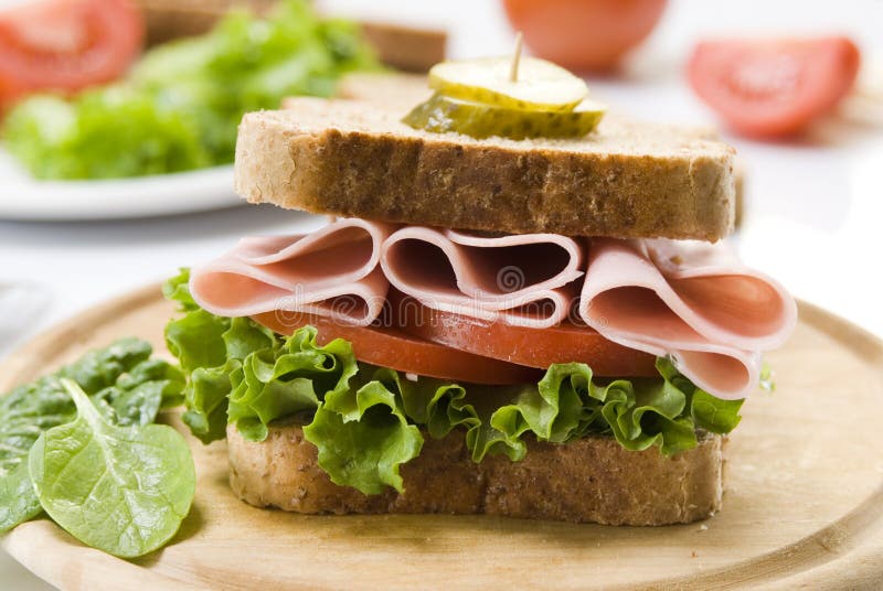 Ham sandwich stock photo. Image of foodstuff, diet, close - 3352066