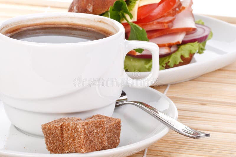 Ham sandwich and coffee stock photo. Image of sandwich - 8057900