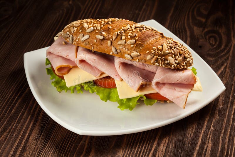 Ham sandwich stock photo. Image of snack, sliced, lunch - 50074338