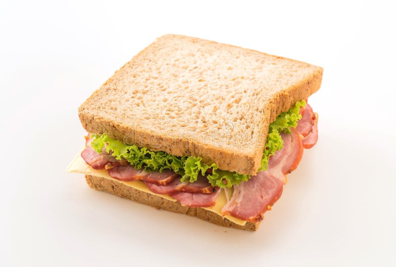 Ham sandwich on white stock image. Image of salad, pastrami - 84491229