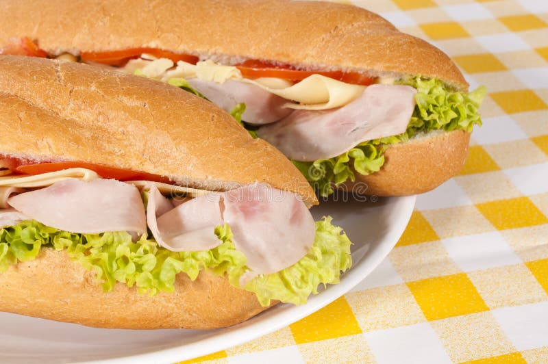 Ham sandwiches stock image. Image of full, catering, cold - 28216105