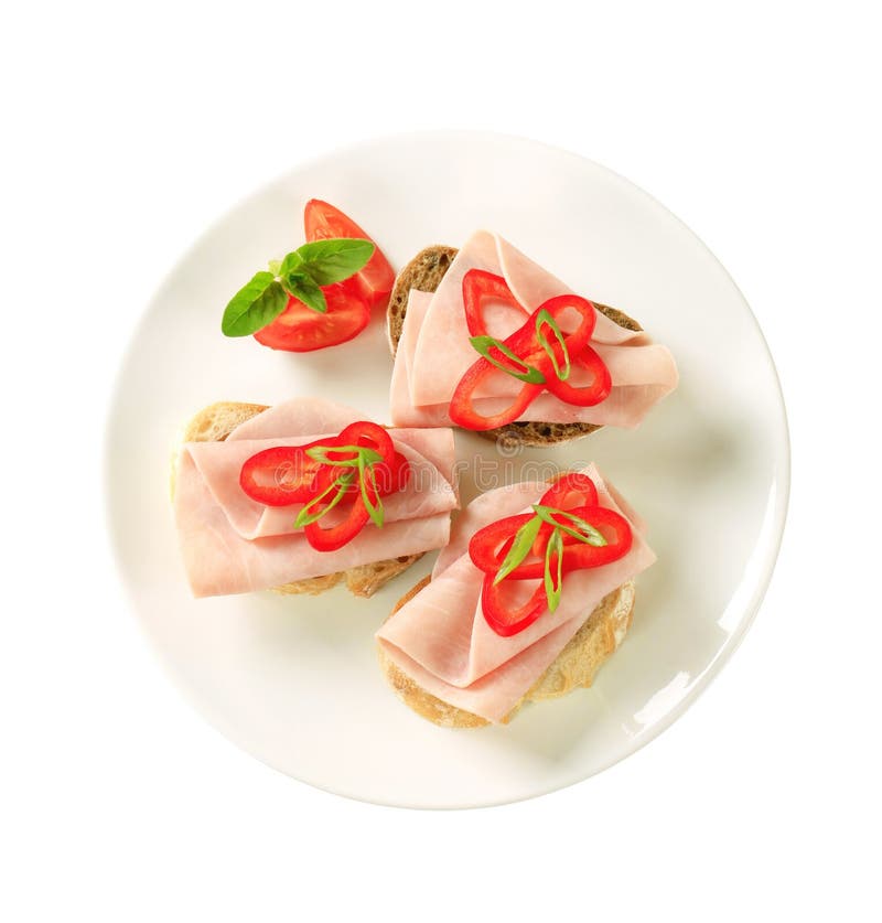 Ham sandwiches stock photo. Image of white, antipasto - 39721648
