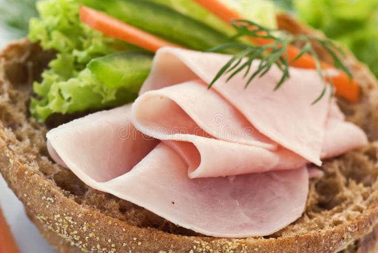 Ham sandwitch stock image. Image of light, chicken, diet - 17428953