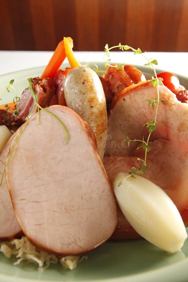 Ham, Sausage and Pork Knuckle Stock Image - Image of meat, vegetable ...