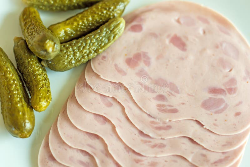 Ham sausage stock image. Image of green, white, meat - 32317777