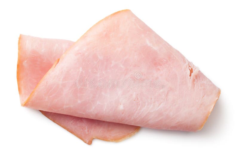 Ham Slice Isolated on White Background Stock Image - Image of slices ...