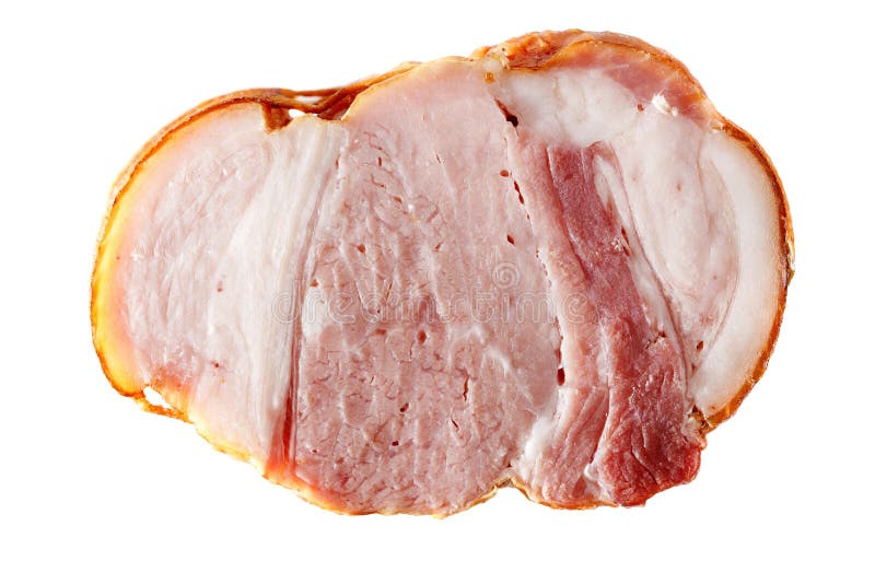 Ham Slice Isolated in White Stock Image - Image of slice, closeup: 58314889