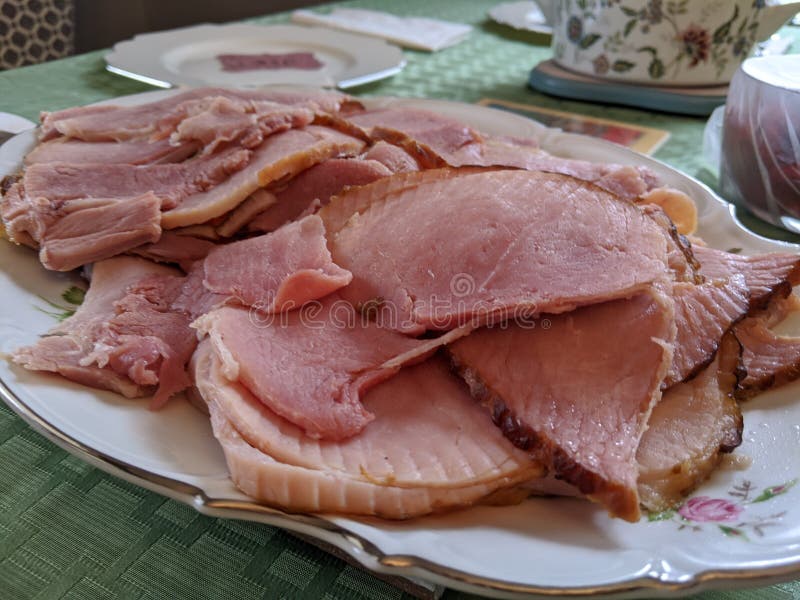 Ham Sliced Recipe Thanksgiving Thanks Stock Photo - Image of thanks ...