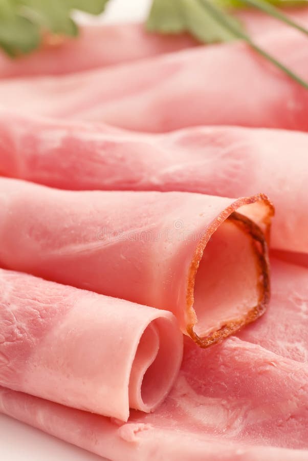 Ham Slices stock photo. Image of cold, rolled, salted - 12458786
