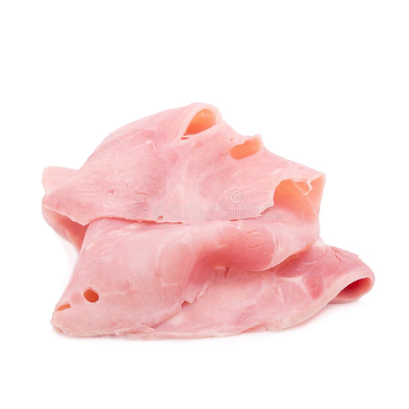 Ham Slices Isolated on White Stock Image - Image of tasty, closeup ...