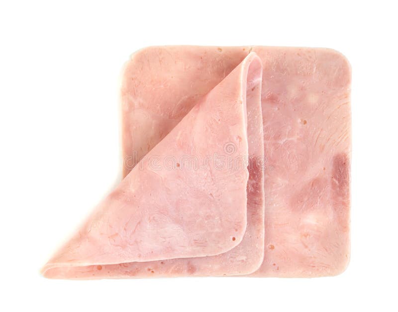 Ham Slices Isolated on White Background Stock Photo - Image of italian ...