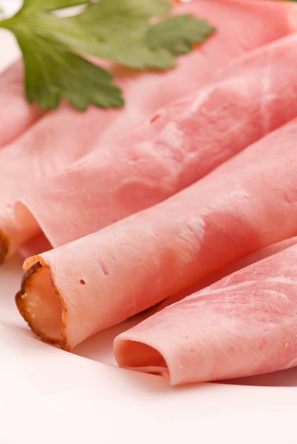 Rolled Slice of Ham with Cheese Stock Photo - Image of diner, salad ...
