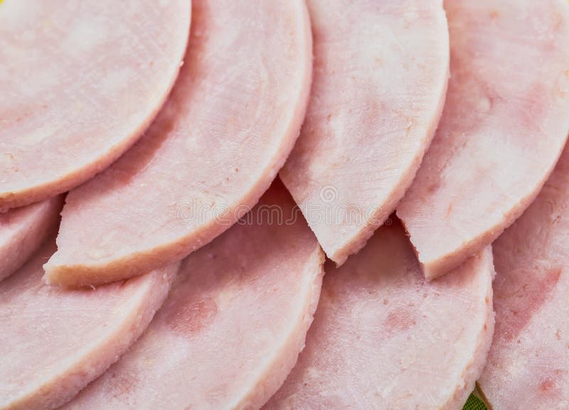 Ham slices stock image. Image of fresh, appetizer, pork - 129565649