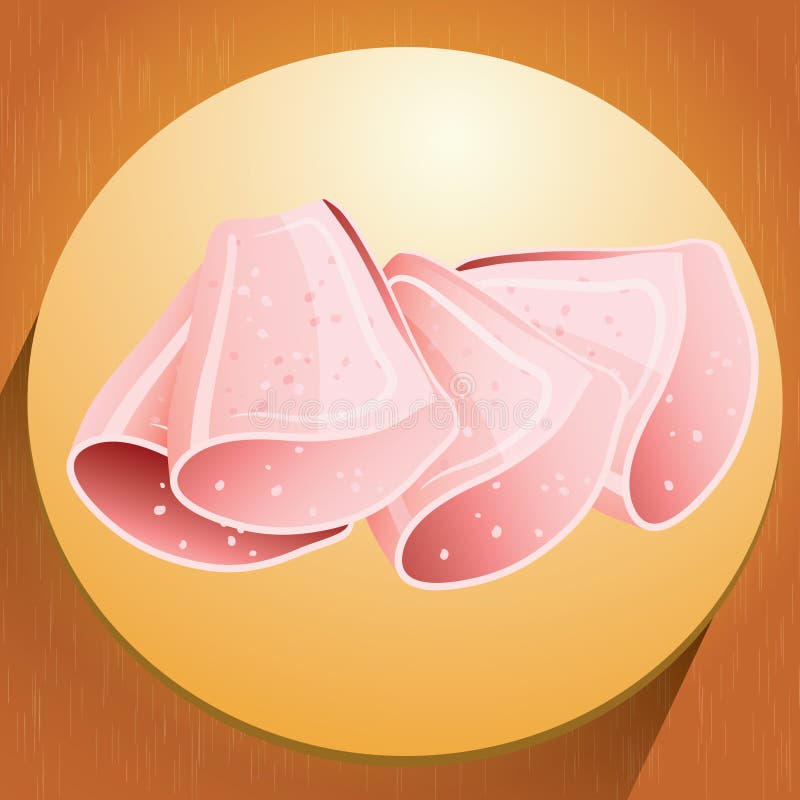 Ham Slices Vector Illustration Stock Vector - Illustration of ...