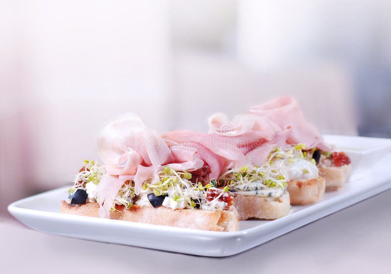 Ham snack stock photo. Image of toast, cheese, snack - 35755838
