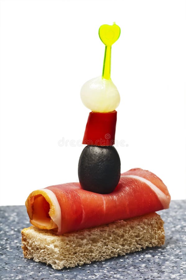 Ham starter stock photo. Image of fingerfood, pepper - 23319614