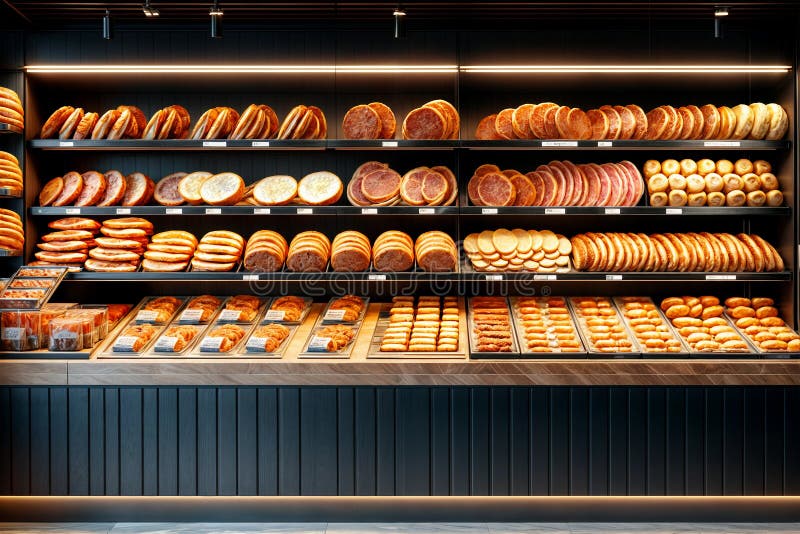 Ham Store. Display Case with Ham in a Butcher Shop Stock Illustration ...