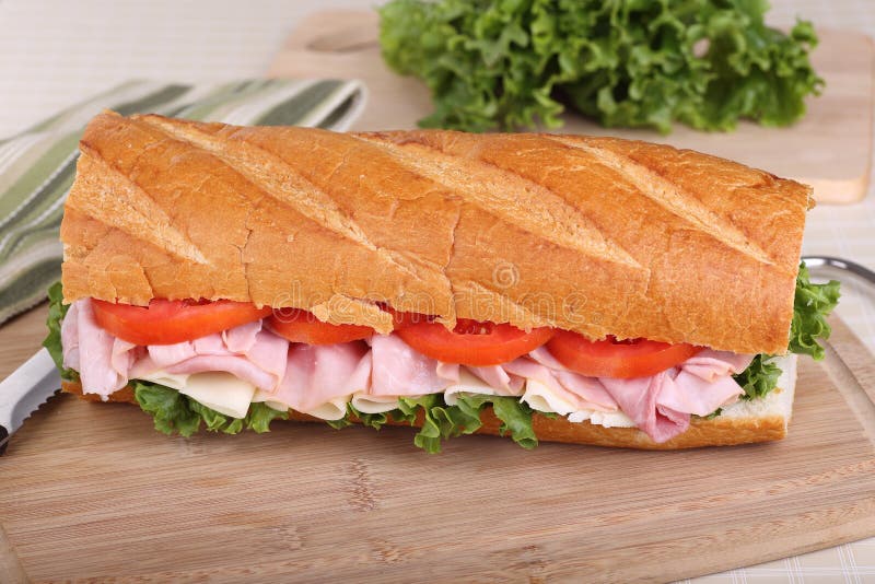 Ham Sub Sandwich imagem de stock. Imagem de presunto - 32624915