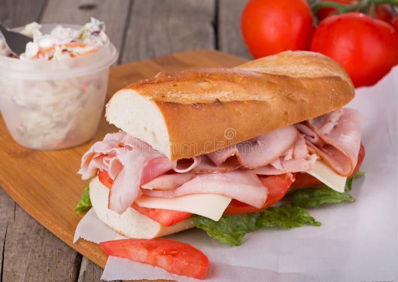 Ham Sub Sandwich stock image. Image of healthy, freshness - 74573257