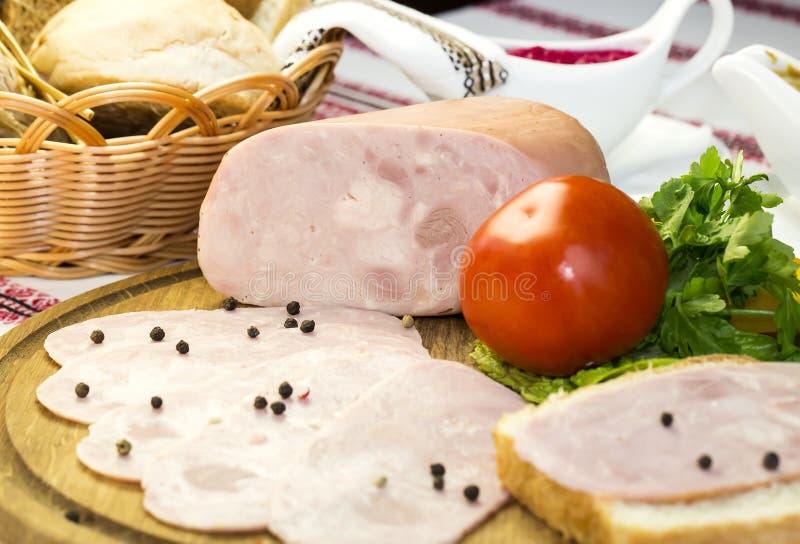 Ham stock photo. Image of pepper, cold, sandwich, fatty - 42936156