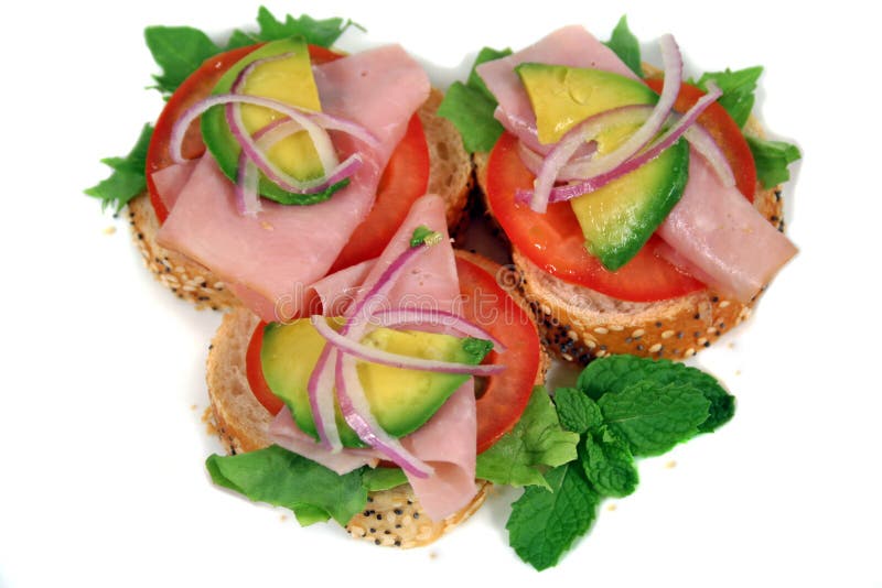 Ham canape stock photo. Image of pepper, meat, slice, appetizing - 4762972