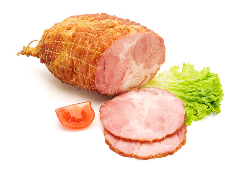 Gekookte ham en groenten stock afbeelding. Afbeelding bestaande uit ...