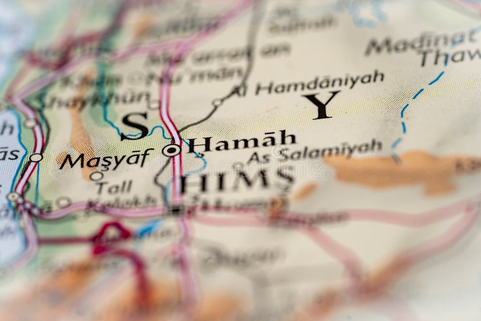 Hama, Syria Highlighted on a World Map Stock Photo - Image of view ...