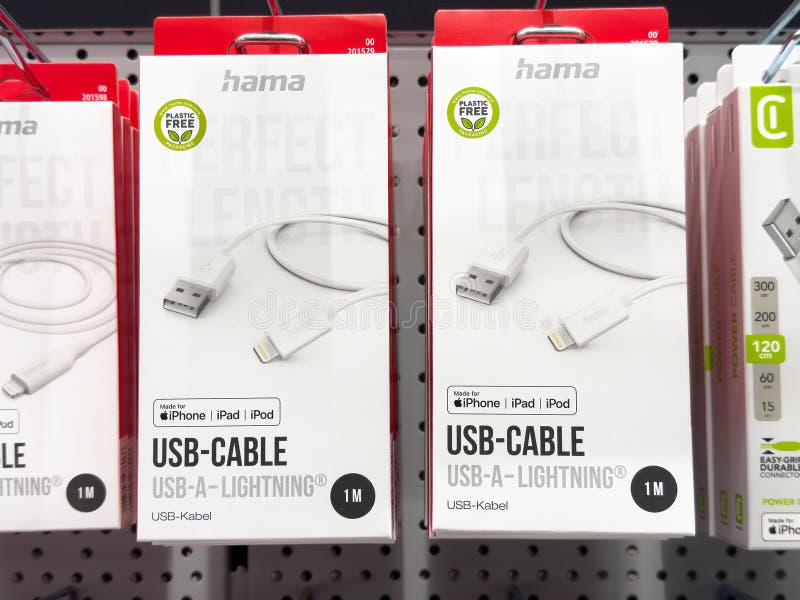 Hama Usb-a To Lightning Cable Packaging with Plastic Free Label ...