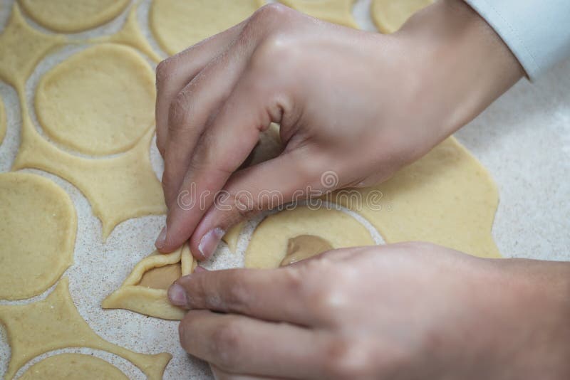 Hamantaschen. Ozenei Haman Triangular Pastry Stock Photo - Image of ...