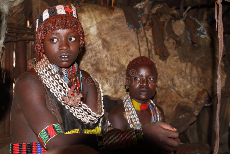 Mursi Women in the Omo Valley of Ethiopia Stock Image - Image of ...