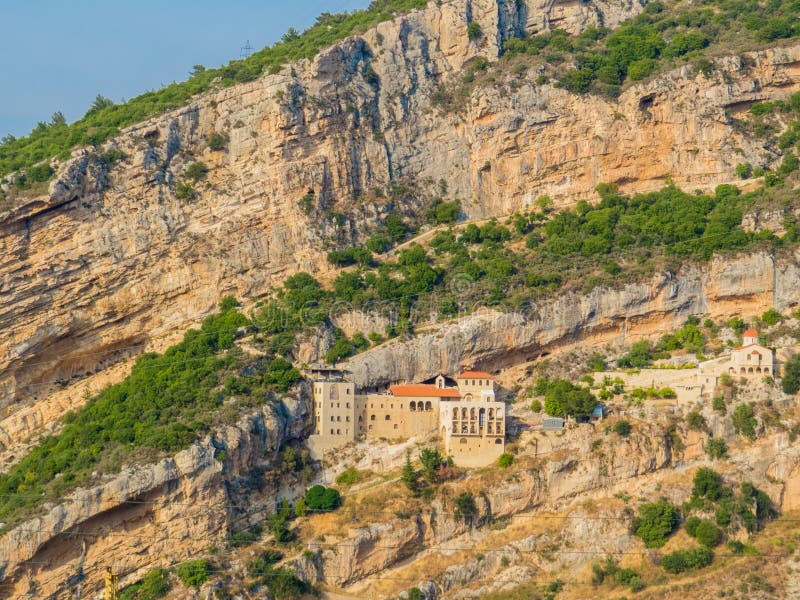 Hamatoura Monastery in the Mountain, Kousba, Lebanon Stock Photo ...