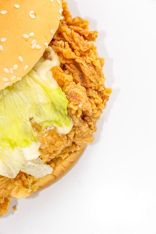 Hamberger Fried Chicken Close Up Stock Photo - Image of fast, isolate ...